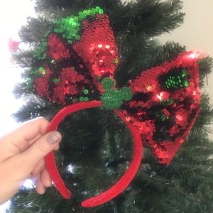 Accessories | Disney Inspired Bow Mouse Ears Christmas Headband | Poshmark